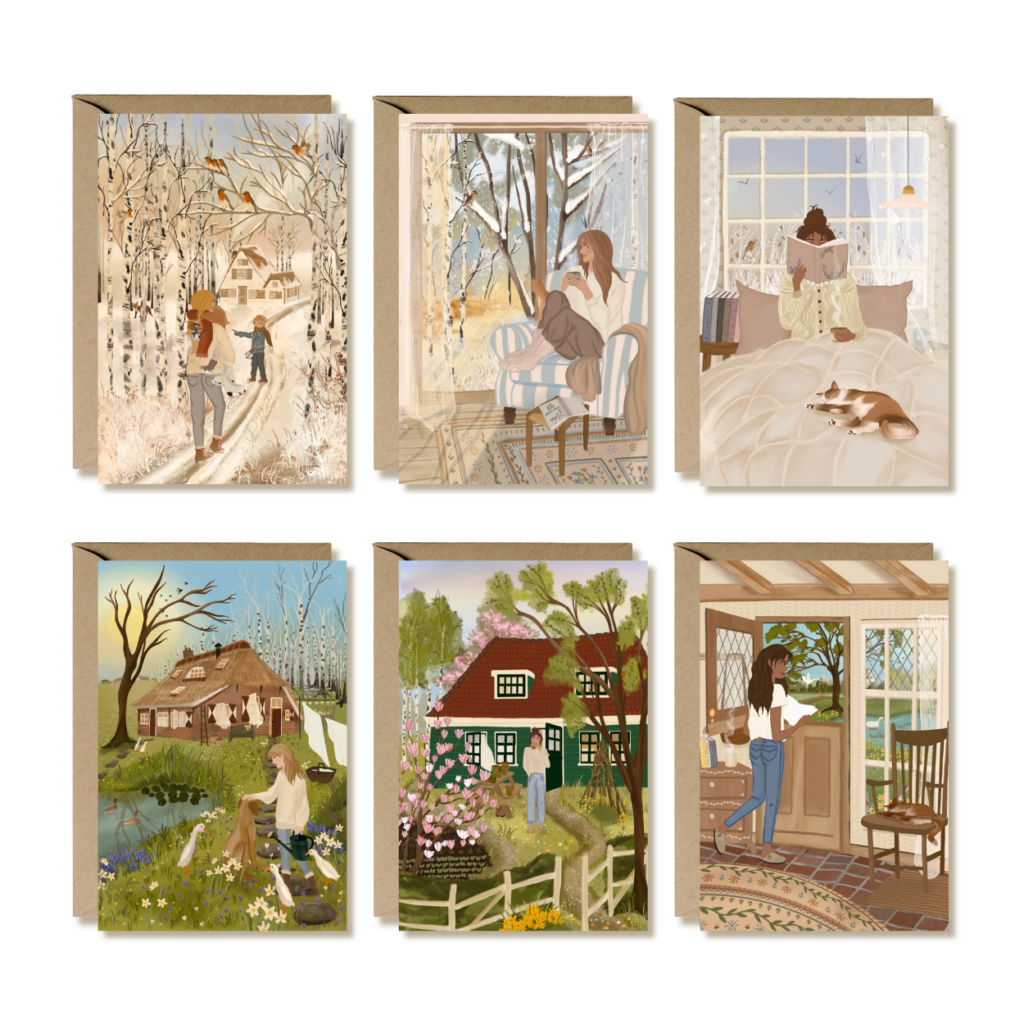 6 Card set – Alchemy of the seasons – Winter/Spring – Studio By Nicolet