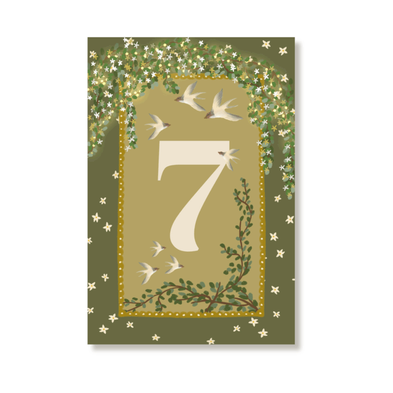 Illustrated kids birthday card 7 years – Studio By Nicolet